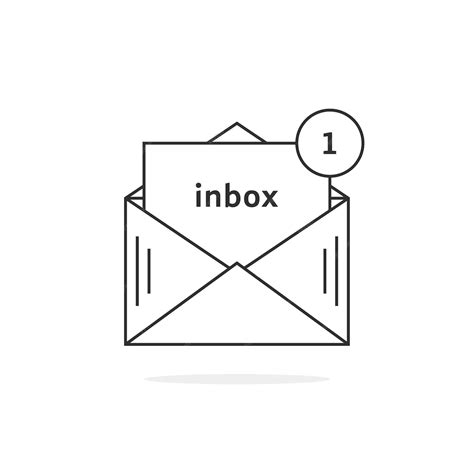 얇은 선 새 메시지 아이콘입니다 메일 알림 1개의 Sms Ui 사무실 스팸 알림 데이터 전송 채팅의 개념 흰색 배경에 평면 선형 스타일 트렌드 현대 로고