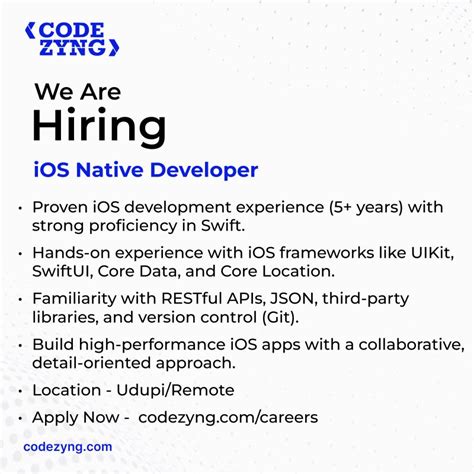 ios hiring iosnative udupi udupijobs immediatehiring remote