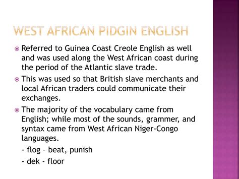 Ppt Creole And Pidgin Languages Powerpoint Presentation Free