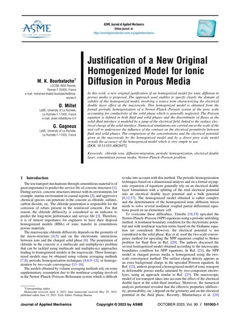 Pdf Justification Of A New Original Homogenized Model For Ionic