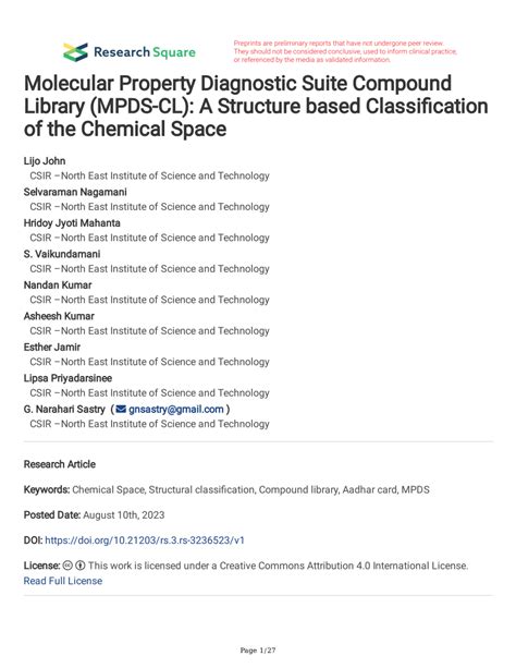 Pdf Molecular Property Diagnostic Suite Compound Library Mpds Cl A Structure Based
