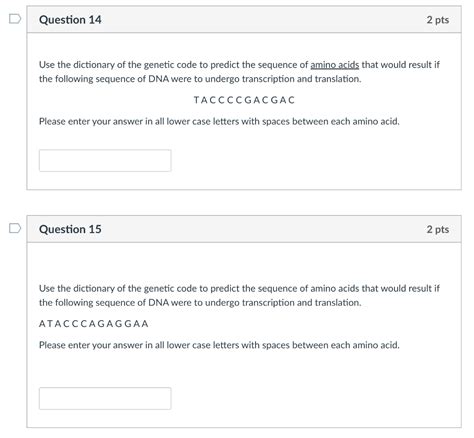 Solved Question How Many Codons Are In The Following Chegg Com