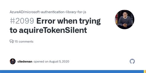 Error When Trying To AquireTokenSilent Issue AzureAD Microsoft Authentication Library