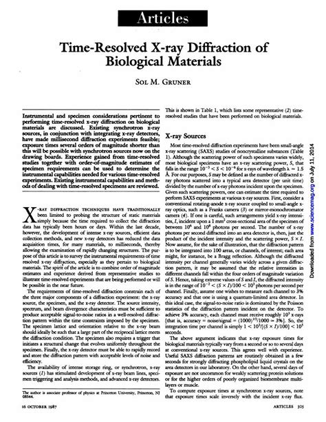 Pdf Time Resolved X Ray Diffraction Of Biological Materials Dokumentips