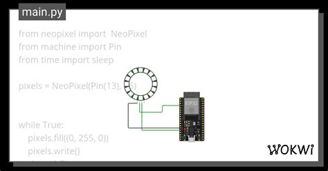 Neopixel Anillo 24x 5050 Wokwi Esp32 Stm32 Arduino Simulator