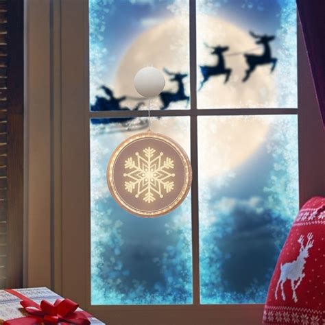 Коледна украса Led светлинен прозорец 3d Дядо Коледа Коледна елха Висяща лампа за дома Коледна