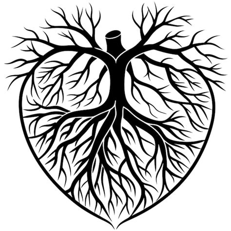 Coloring Pages Of Trees Shaped Like Hearts Premium AI Generated Vector