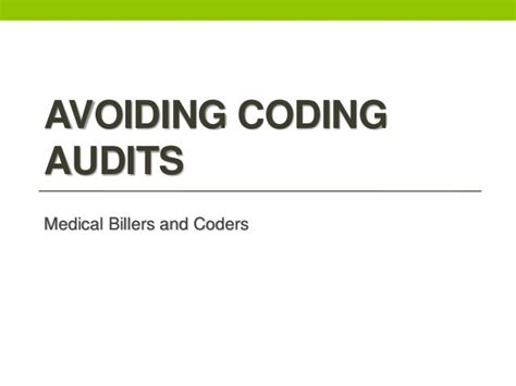 Avoiding Coding Audits Ppt
