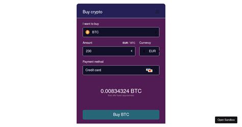 Onramper Widget React Component Forked Codesandbox