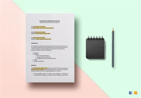 Confidential Memo Template In Word Google Docs Apple Pages