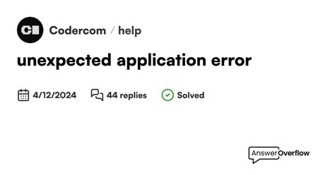 Unexpected Application Error