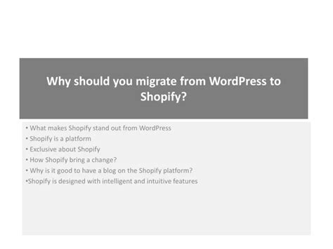Ppt Why Should You Migrate From Wordpress To Shopify Powerpoint