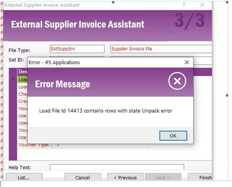 External Supplier Invoice Uploading Error Ifs Community