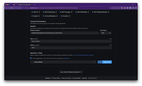 deploy contract thirdweb deploy