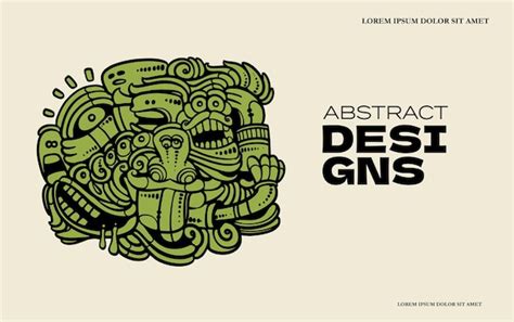 추상적인 배경 낙서 아트 템플릿 프리미엄 벡터