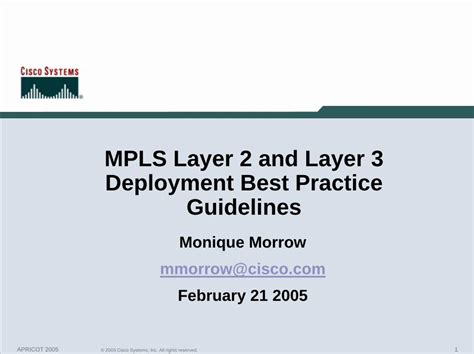 Pdf Mpls Layer 2 And Layer 3 Deployment Best Practice Guidelines · Pdf Filempls Layer 2 And