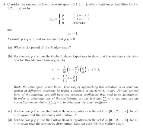 solved 4 consider the random walk on the state space
