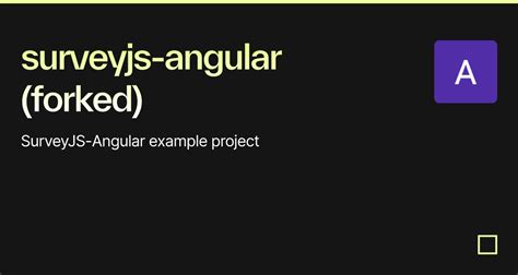 Survey Creator Angular Examples CodeSandbox