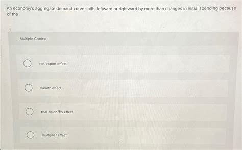 Solved An Economys Aggregate Demand Curve Shifts Leftward