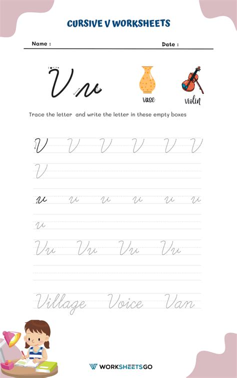 Cursive V Worksheets Worksheetsgo