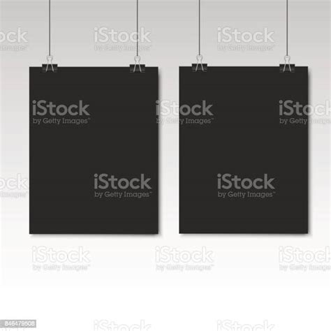 두 검은 빈 벡터 포스터 템플릿입니다 종이 시트에 대 한 프레임입니다 벡터 일러스트입니다 개념에 대한 스톡 벡터 아트 및 기타