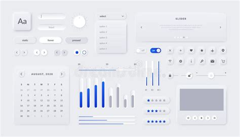 Web UI Kit Mobile Application And Web Page Interface Elements With Buttons Field Sliders And