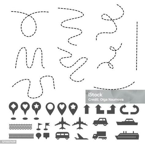 지도 핀 아이콘 네비게이션 마커 여행 Gps 기호 흰색에 설정 된 다른 기호 방향에 대한 스톡 벡터 아트 및 기타 이미지 방향 비행기 점박이 Istock
