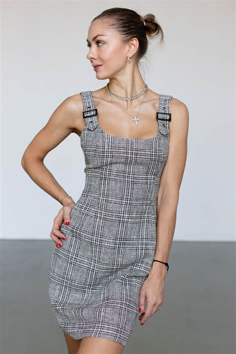 Платье сарафан из итальянской шерсти в клетку Ktsport