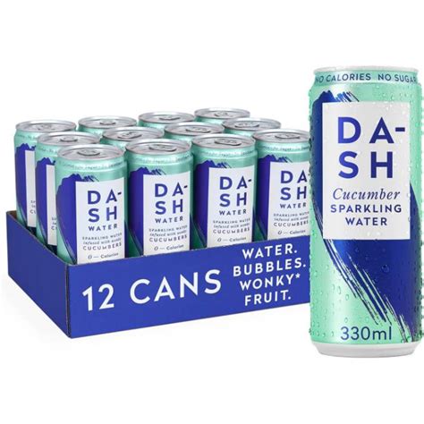 Dash Water Sparkling Cucumber 330ml Pack Of 12 Plantx Uk