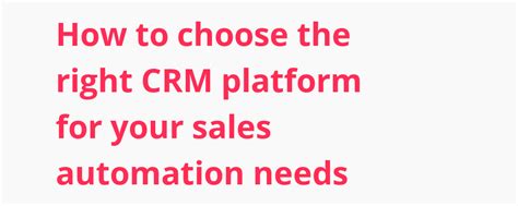 Which Crm Platform Is Best For Automating Sales Processes Compare