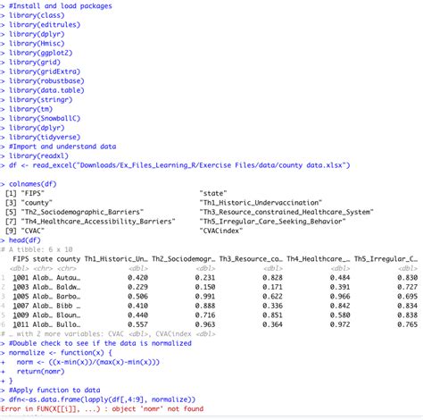 Solved Solving This Error In R Given My Data And My Code Chegg