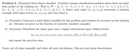 problem 2 20 points naive bayes classifier