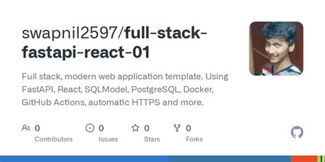 Github Swapnil2597full Stack Fastapi React 01 Full Stack Modern