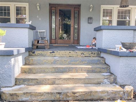 How To Update Concrete Steps Concrete Steps Concrete Front Steps Concrete Patio Makeover