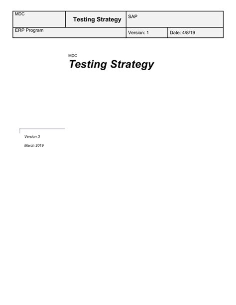 SAP ERP Testing Strategy Document