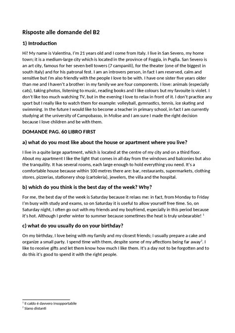 Domande Di Inglese Livello B2 Appunti Di Lingua Inglese Docsity