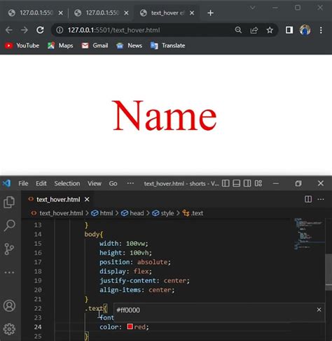 Text Hover Effect Using Only Besic Html And Css Hover Effect Shorts