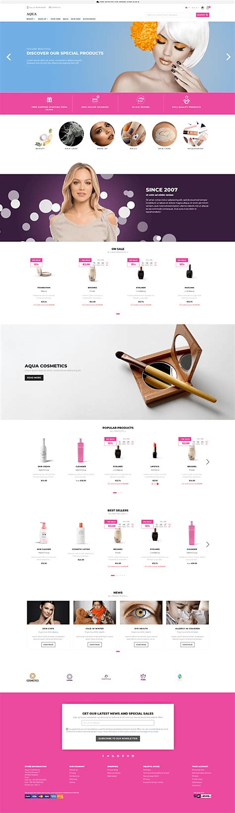 Prestashop Theme Aqua For Cosmetics Beauty Perfumes Sex Toys ThemeBooster E Commerce Solutions