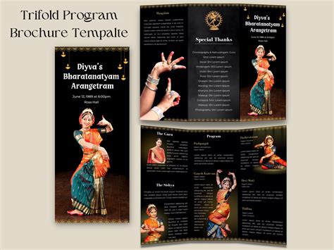 Arangetram Program Brochure Bharatanatyam Arangetram Program Etsy