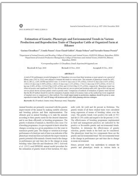 Pdf Estimation Of Genetic Phenotypic And Environmental Trends In
