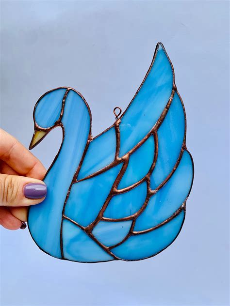 Stained Glass Swan Artistic Elegance Nature Inspired Decor Ts For Her Home Artistry Window