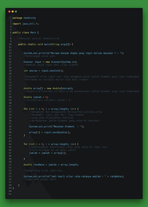 Contoh Aktivitas Menghitung Nilai Rata Rata Array Di Java Java Media Kita