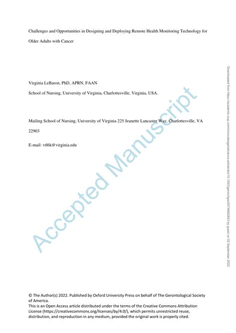 Pdf Challenges And Opportunities In Designing And Deploying Remote Health Monitoring