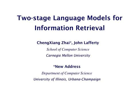 ppt two stage language models for information retrieval powerpoint
