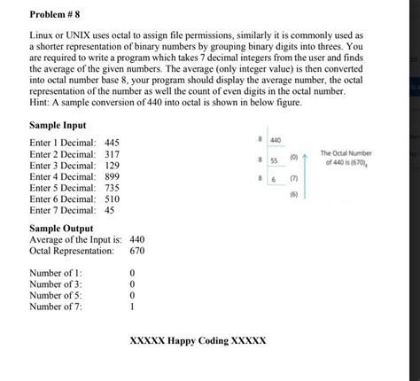 Solved Problem 8 Linux Or Unix Uses Octal To Assign File