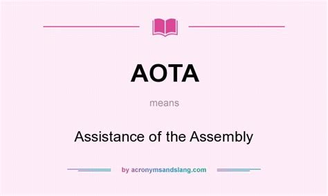 Aota Assistance Of The Assembly In Undefined By