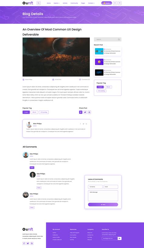 Blog Details Website Page Design Light Dark Mood On Behance