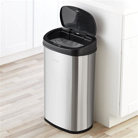 Motion Sensor Garbage Trash Can Touchless Bin Automatic Stainless Steel