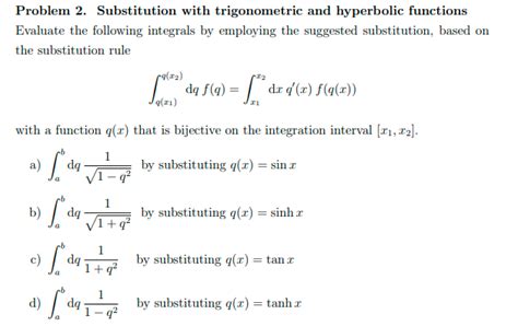 Solved Problem 2 Substitution With Trigonometric And