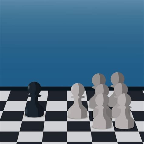 premium vector chess pieces with one black pawn versus many white pawn minority versus